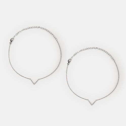 Buy Heart To Heart Anklets In 925 Silver from Shaya by CaratLane