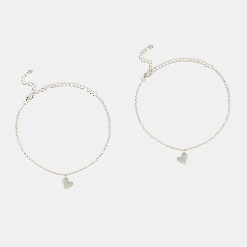 Buy Heart To Heart Anklets In 925 Silver from Shaya by CaratLane