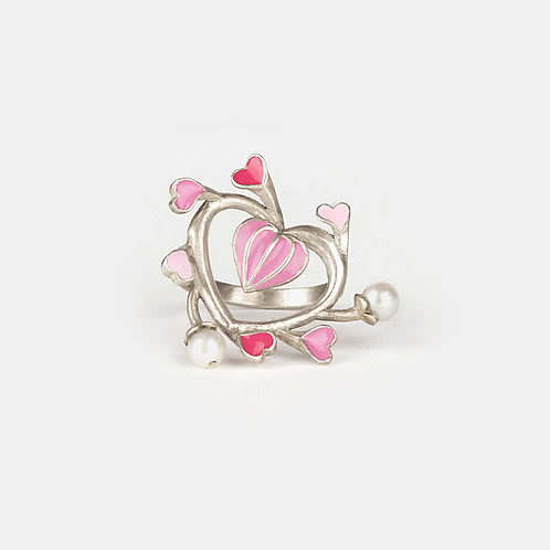 Buy For The Love Of New Experiments Heart Ring In Oxidized 925 Silver ...